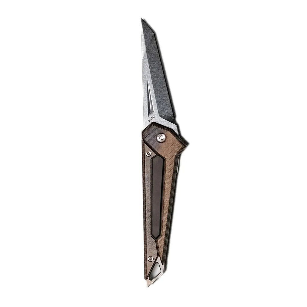 Stonewash VG10 KAMETA Knife - G10 Amber Black Scales | The Best